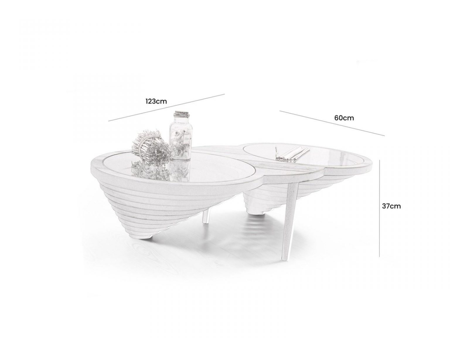 Swooping Shape Coffee Table - C-Decor